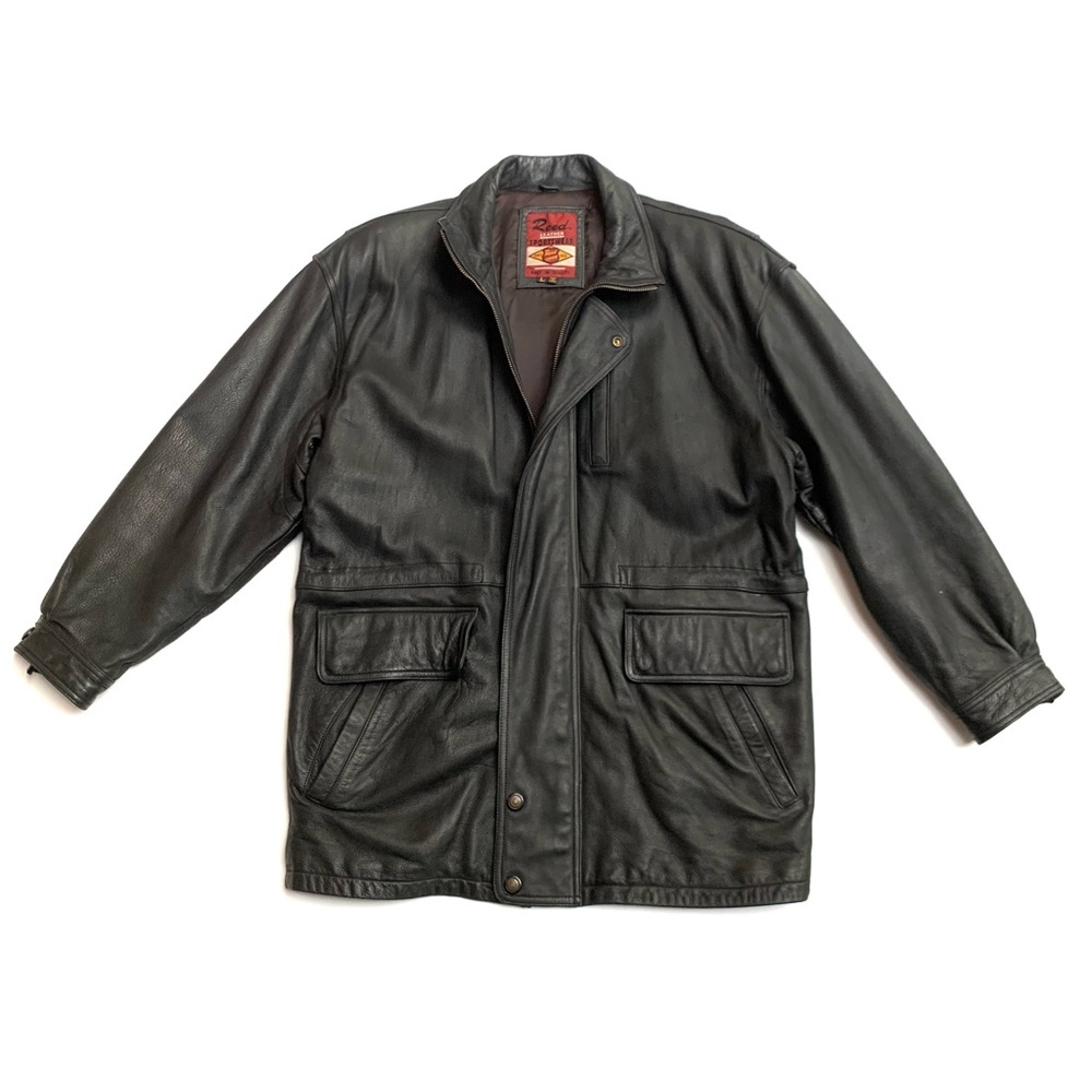 Reed Leather Sportswear Black Leather Coat - Gem